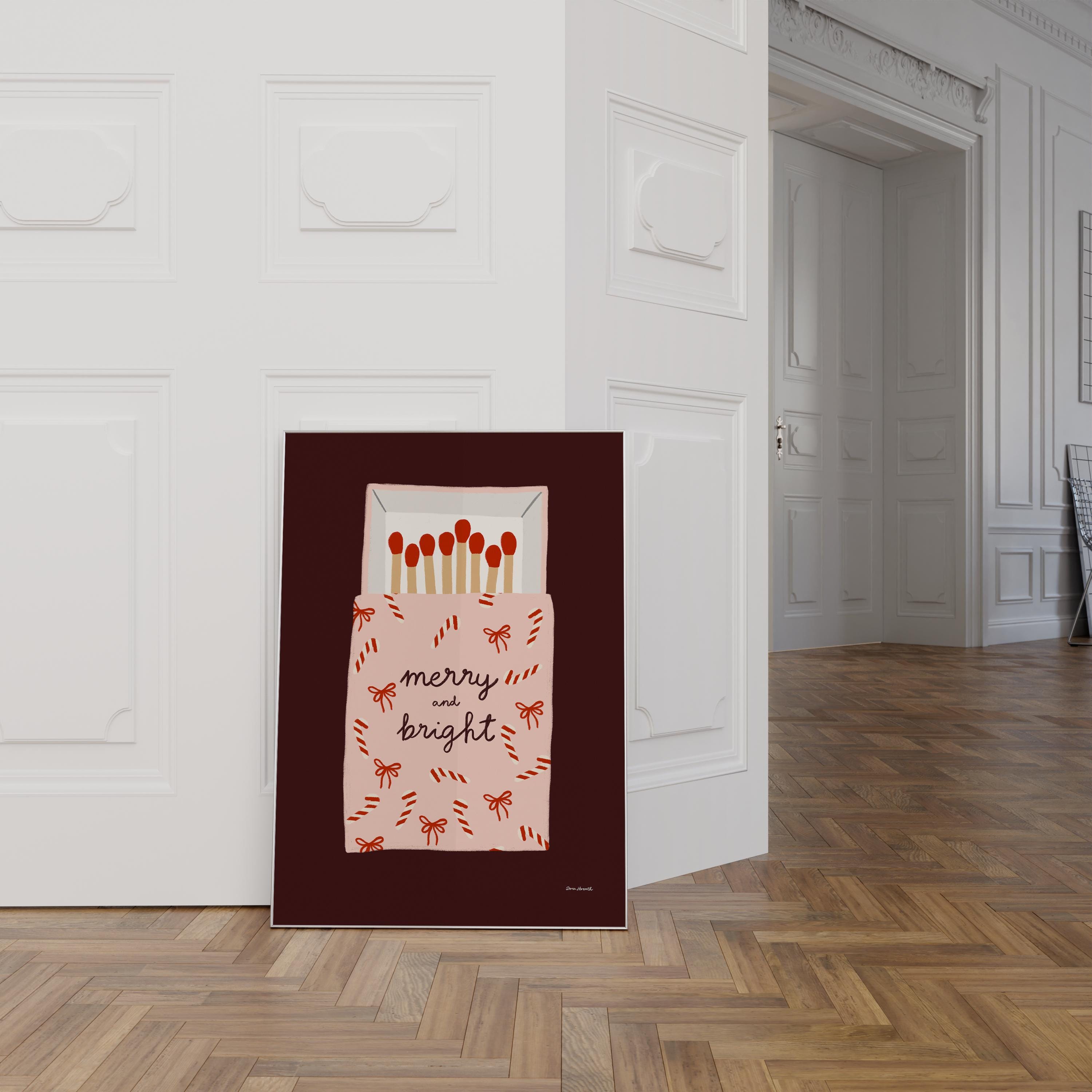 Merry & Bright Matchbox Christmas Art Print: Retro Holiday Poster - Etsy