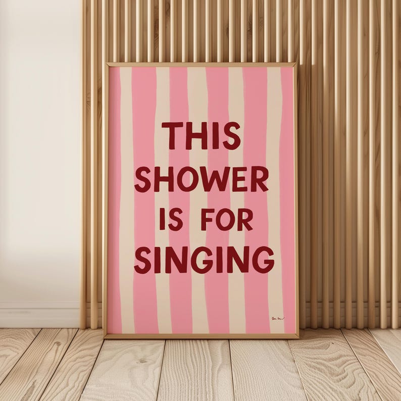 This Shower is for Singing Wall Art, Trendy Guest Check Poster ...