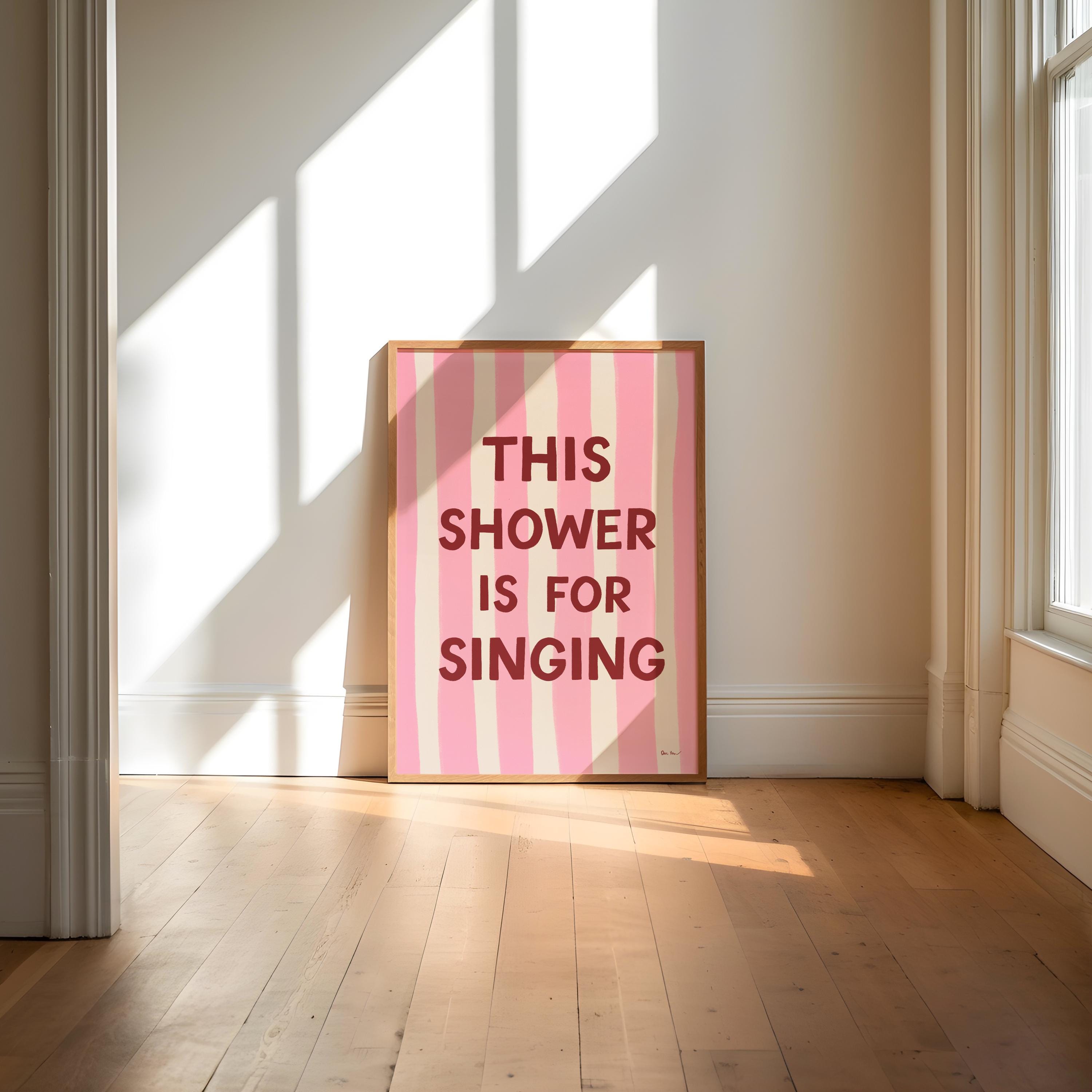 This Shower is for Singing Wall Art, Trendy Guest Check Poster ...