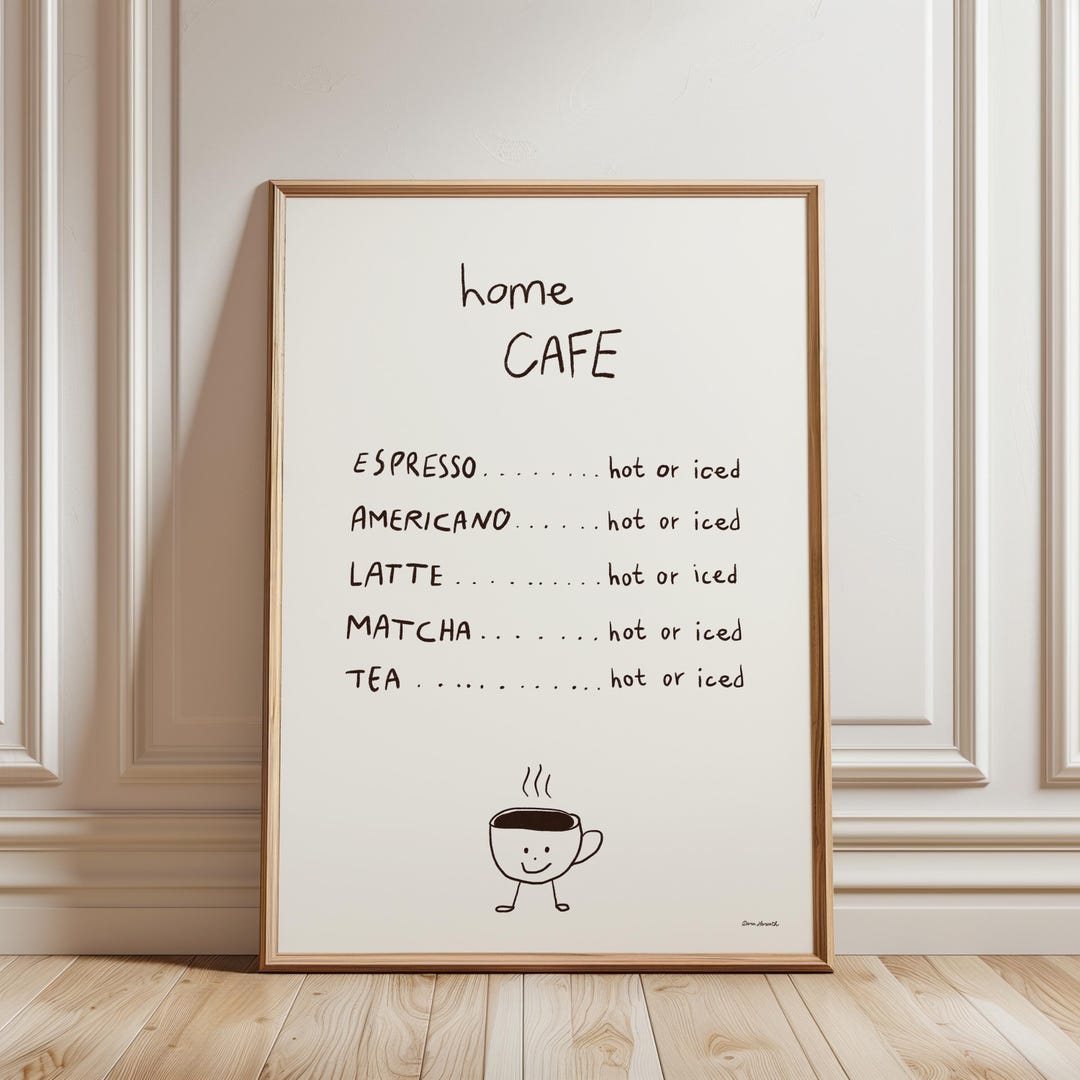 Home Cafe Wall Art, Coffee Club Print, Cute Barista Poster, Coffee ...