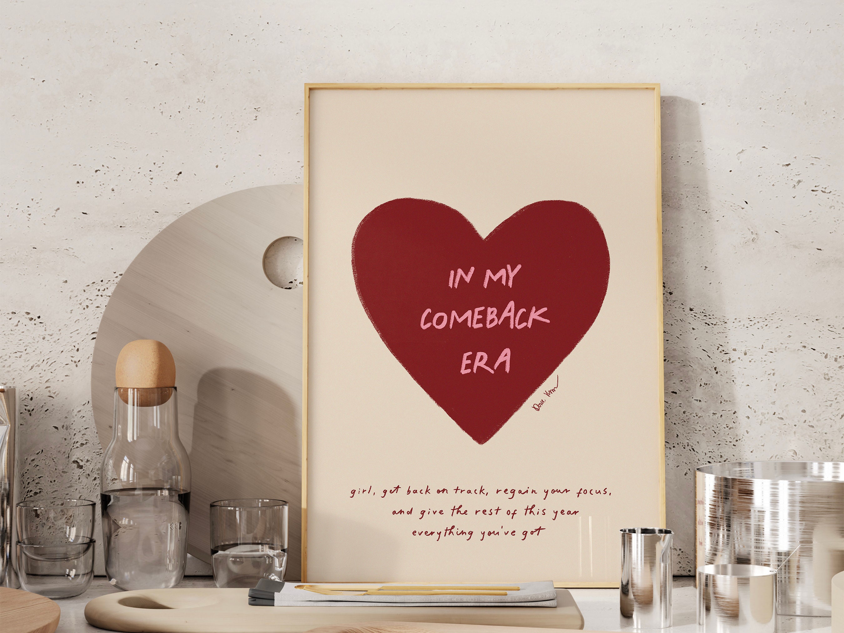 In My Comeback Era Wall Art, Trendy Quote Print, Motivational Quote Poster, Aesthetic Dorm Room ...