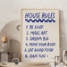 House Rules Wall Art, House Rules Art Print, Aesthetic Apartment Quote ...