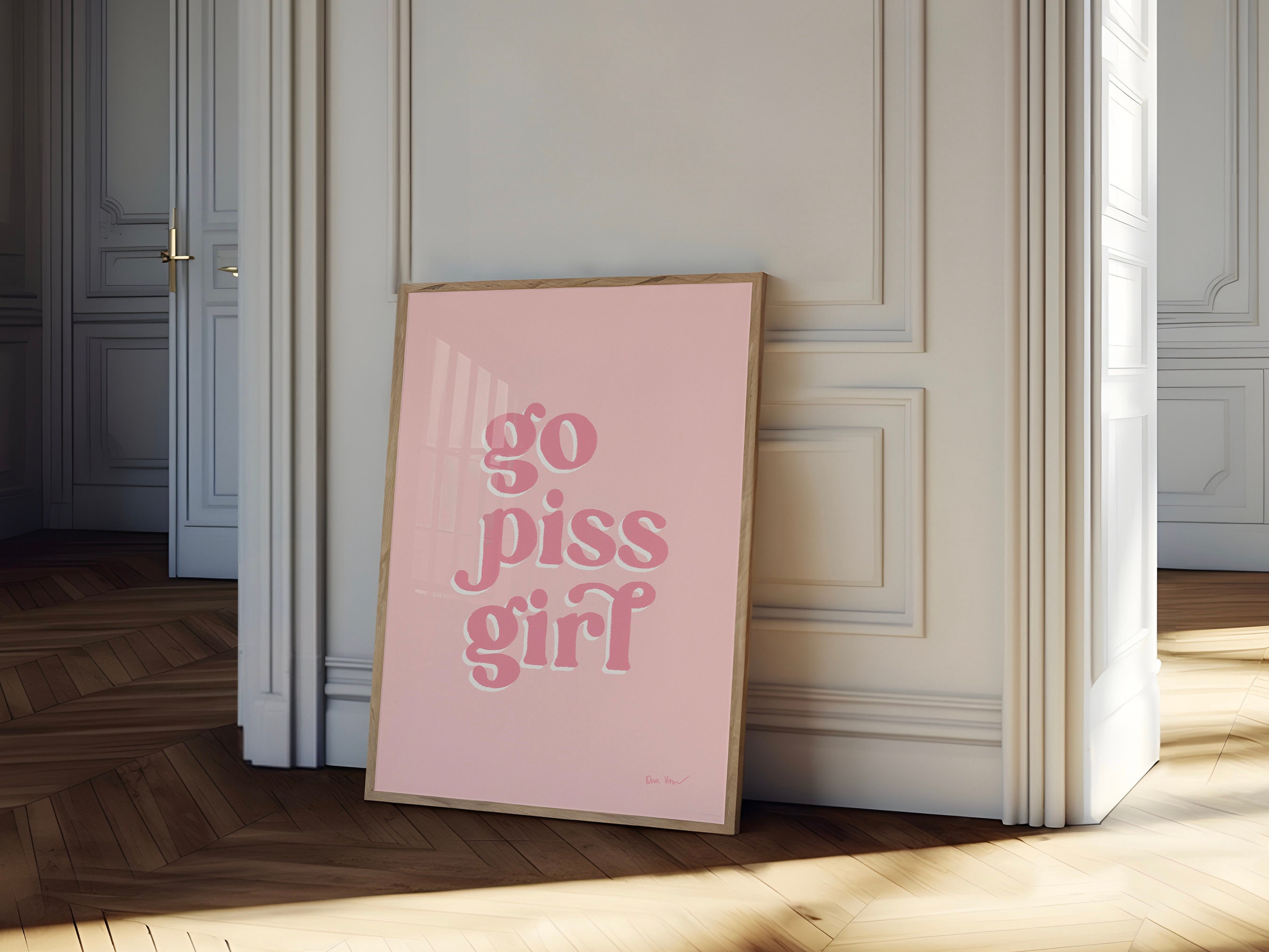 Go Piss Girl Funny Bathroom Print, Printable Art Bathroom, Trendy Wall ...