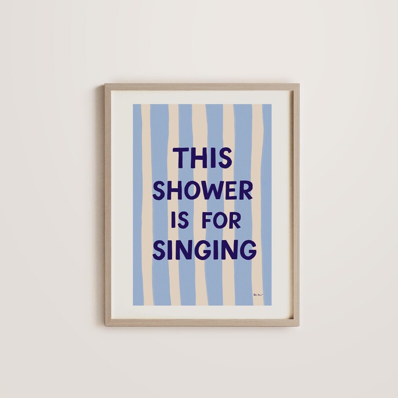 This Shower is for Singing Wall Art, Trendy Guest Check Poster ...