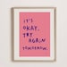 Its Okay Try Again Tomorrow Wall Art, Retro Aesthetic Print, Trendy ...