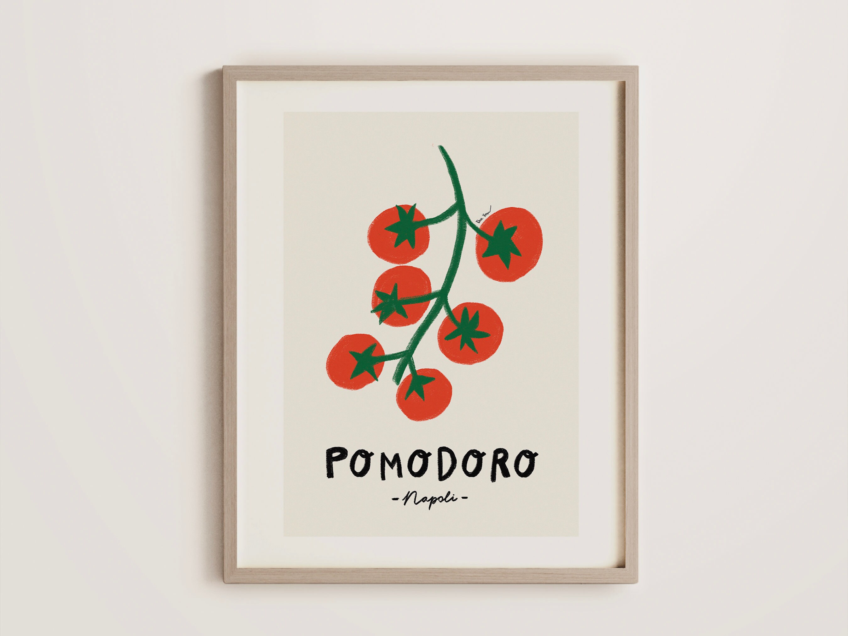 Pomodoro Napoli Wall Art, Cherry Tomato Poster, Food Art Print ...