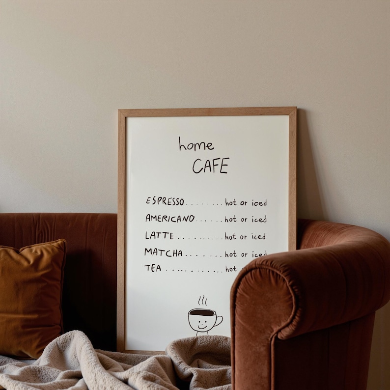 Home Cafe Wall Art, Coffee Club Print, Cute Barista Poster, Coffee ...