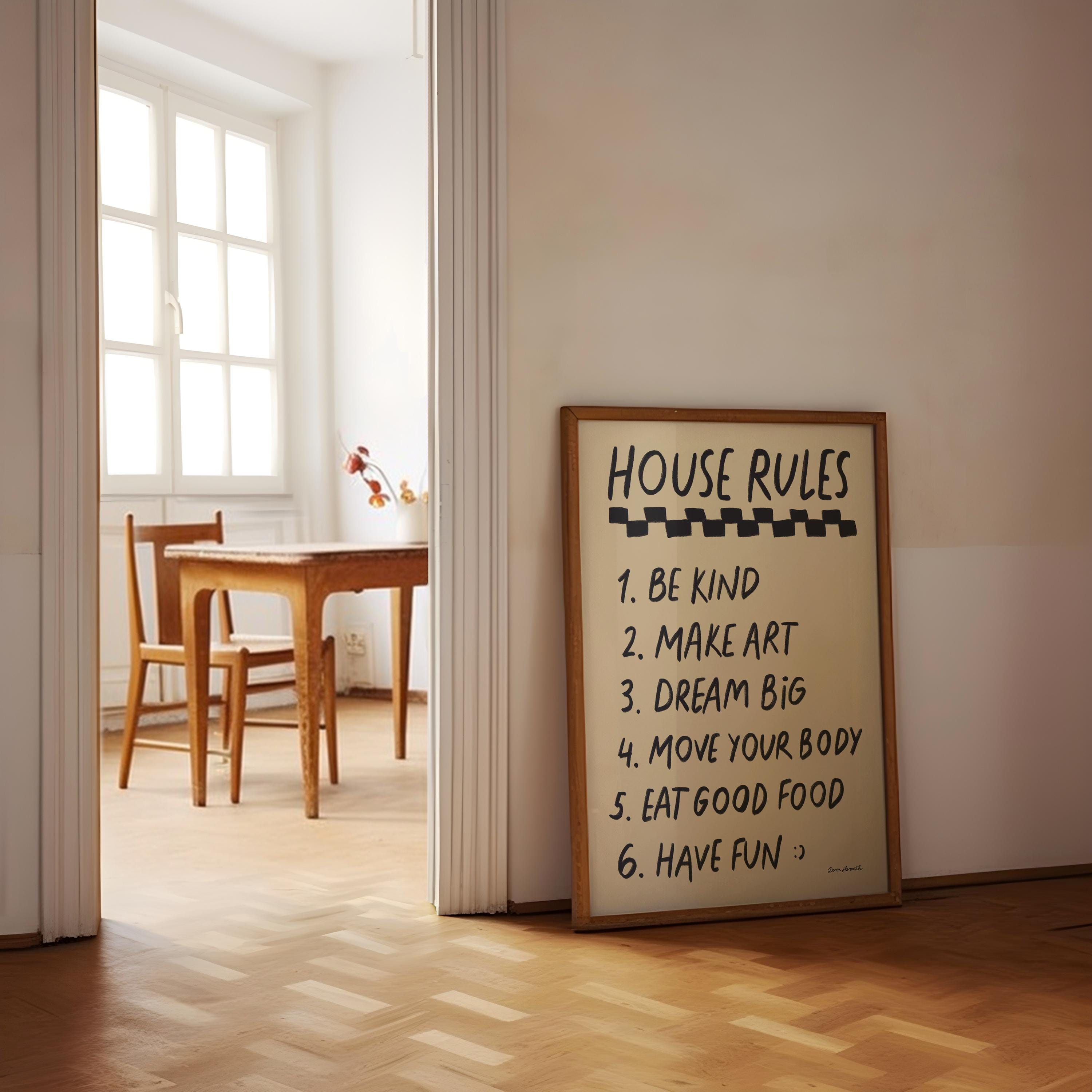 House Rules Art Print: Modern Home Decor Poster - Etsy