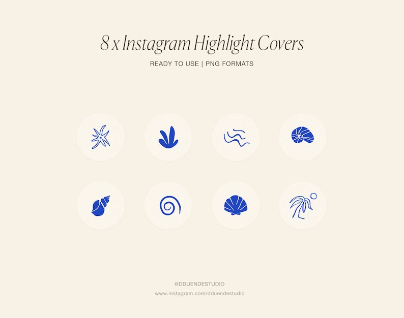 8 Beach Sea Theme Instagram Highlight Covers, Fun Shapes, Instagram ...