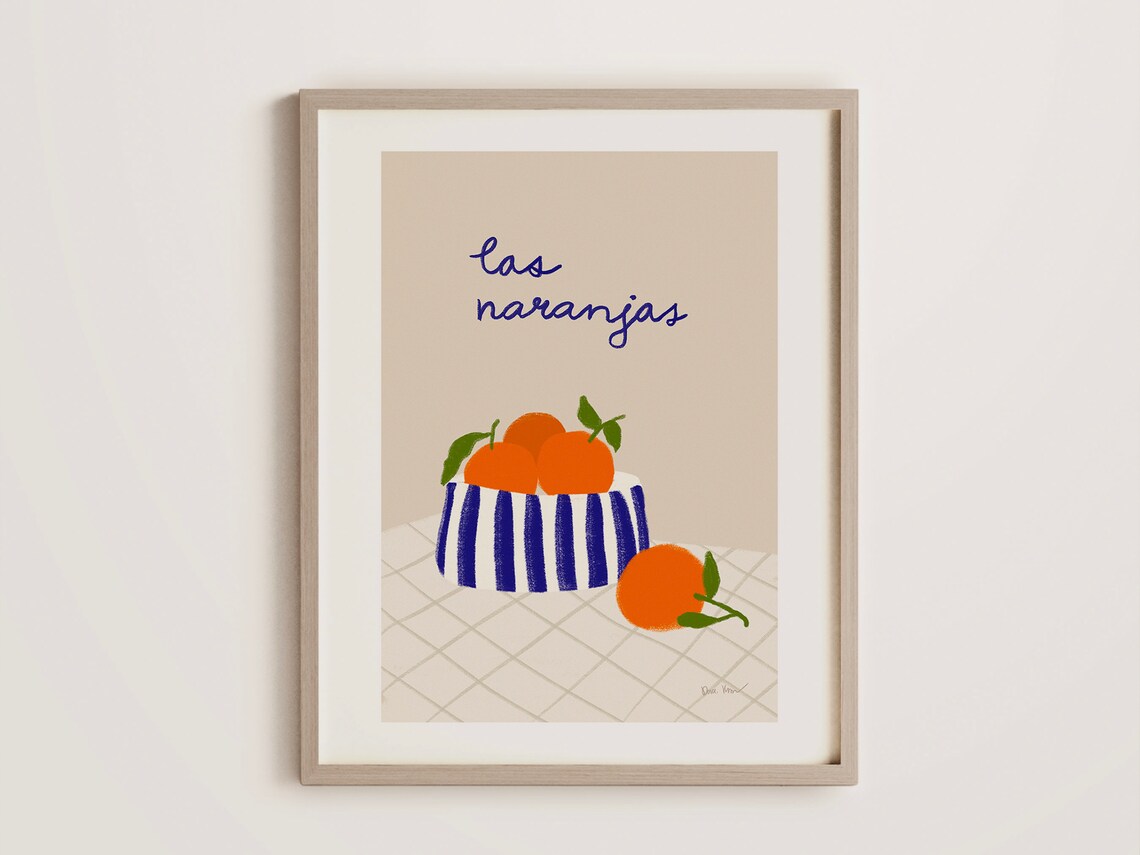 Las Naranjas Wall Art Oranges Wall Art Print Bowl With - Etsy UK