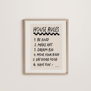 House Rules Art Print: Modern Home Decor Poster - Etsy