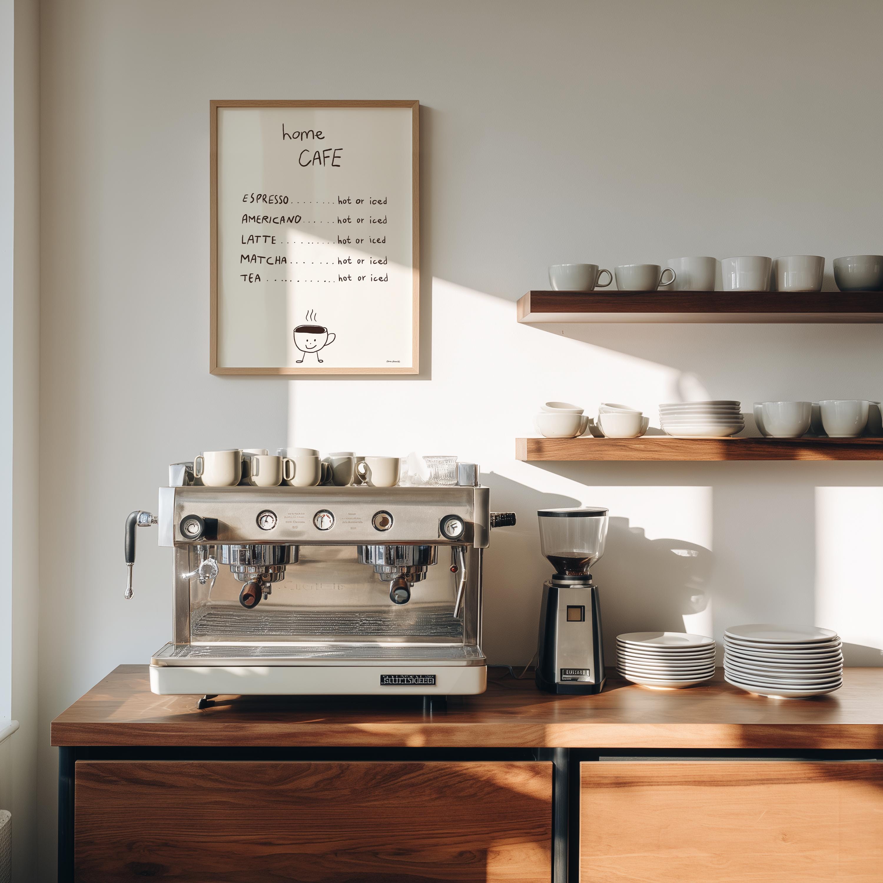 Home Cafe Wall Art, Coffee Club Print, Cute Barista Poster, Coffee ...