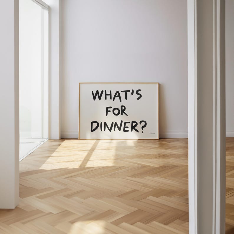 What's for Dinner Wall Art, Horizontal Kitchen Print, Funny Kitchen ...