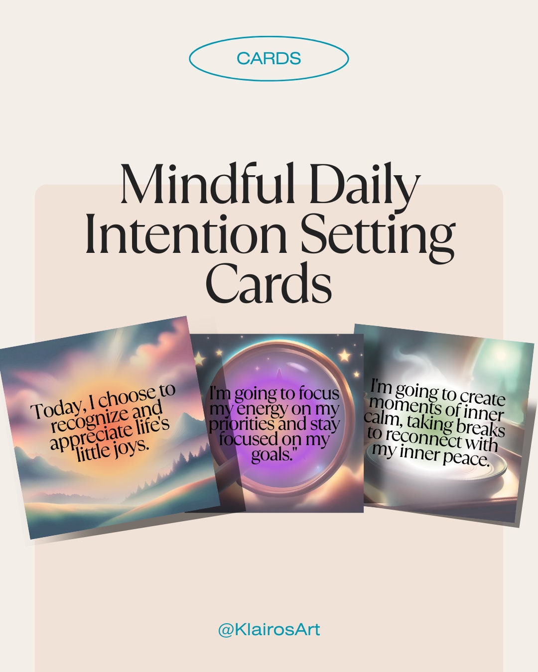 Mindful Daily Intention Setting Cards - Etsy