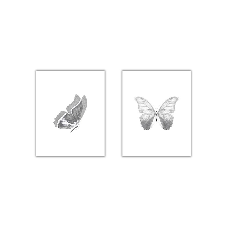 Black and White Butterfly Printable Wall Art - Etsy