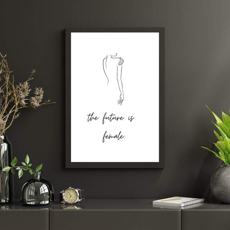 The Future is Female/female Silhouette Wall Art - Etsy