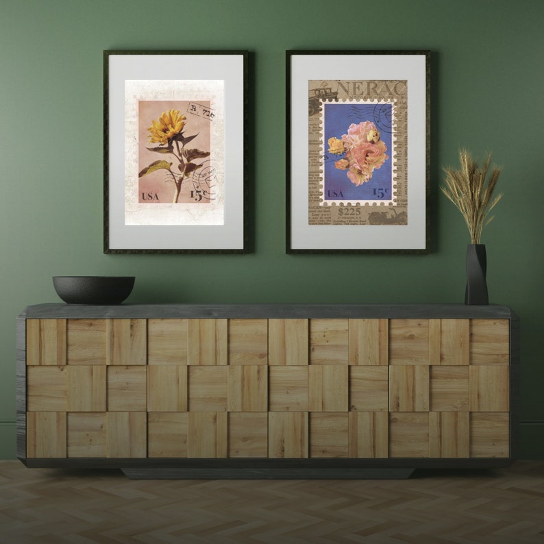 Vintage Floral Stamps Wall Art Printable Downloads - Etsy