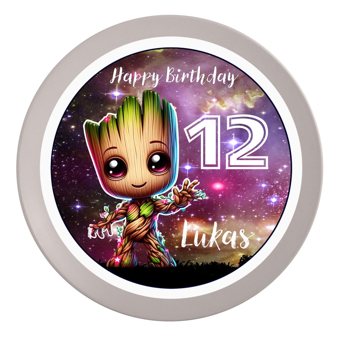 Cake Topper Birthday Baby Groot #1 Name & Number (20 Cm) Fondant Paper ...
