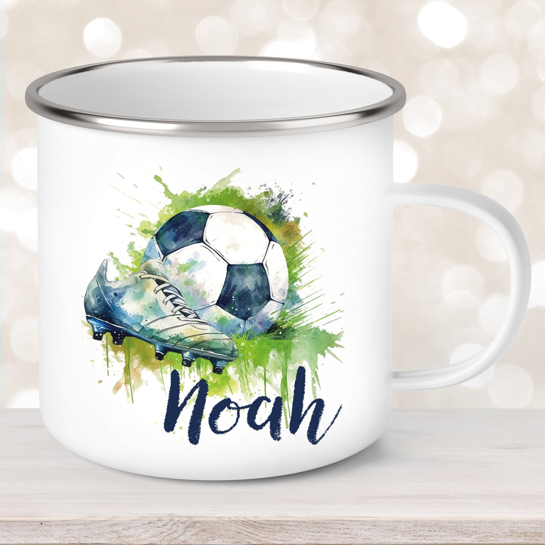Cup With Your Name Football #4 Enamel or Ceramic Children's Mug Various ...