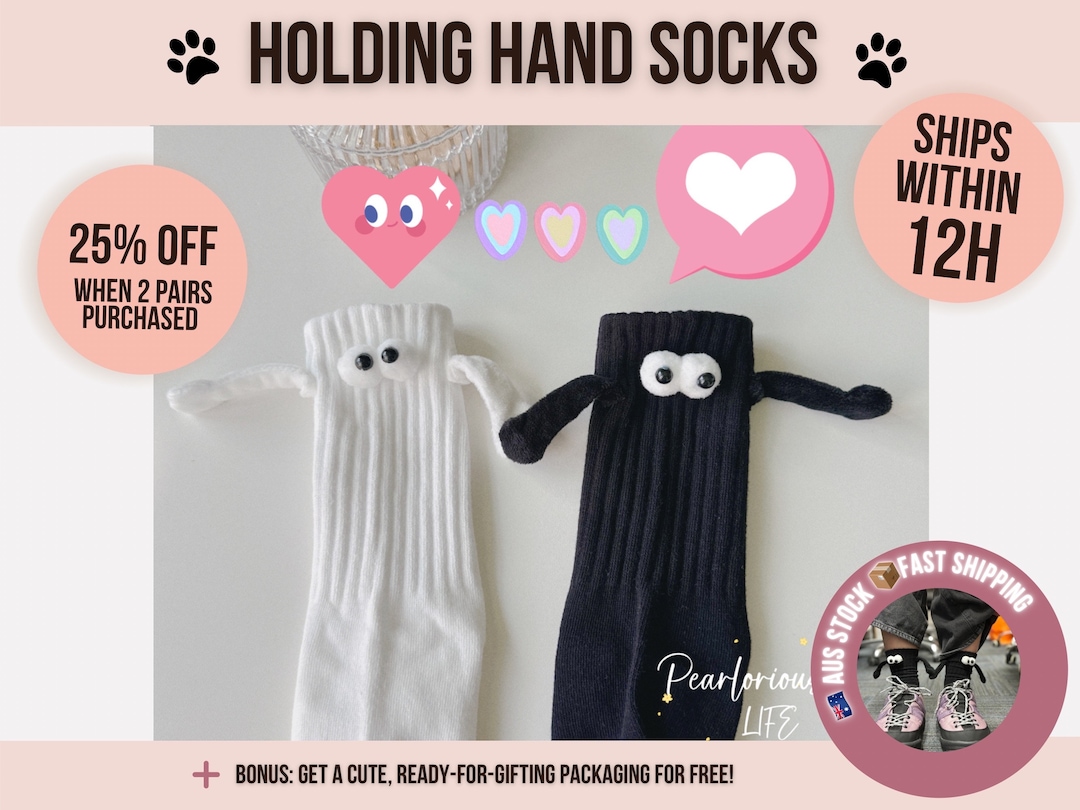 Holding Hands Socks, Cute Couple Socks, Friendship Socks, Hand in Hand ...