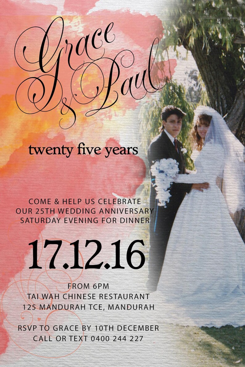 DIGITAL DOWNLOAD Wedding Anniversary Invitation 25th 50th - We Edit You ...