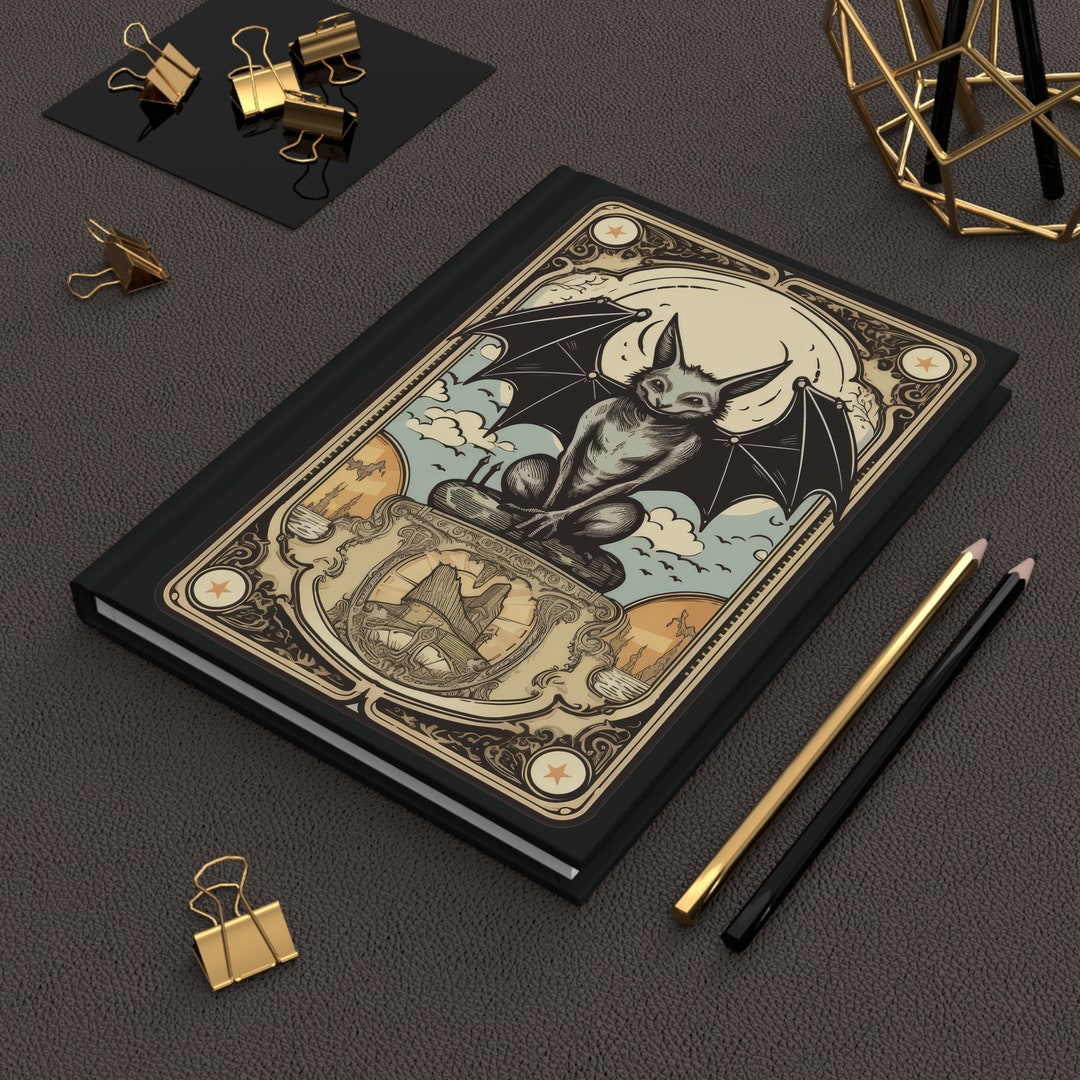 The Bat Tarot Card - Hardcover Journal - Etsy