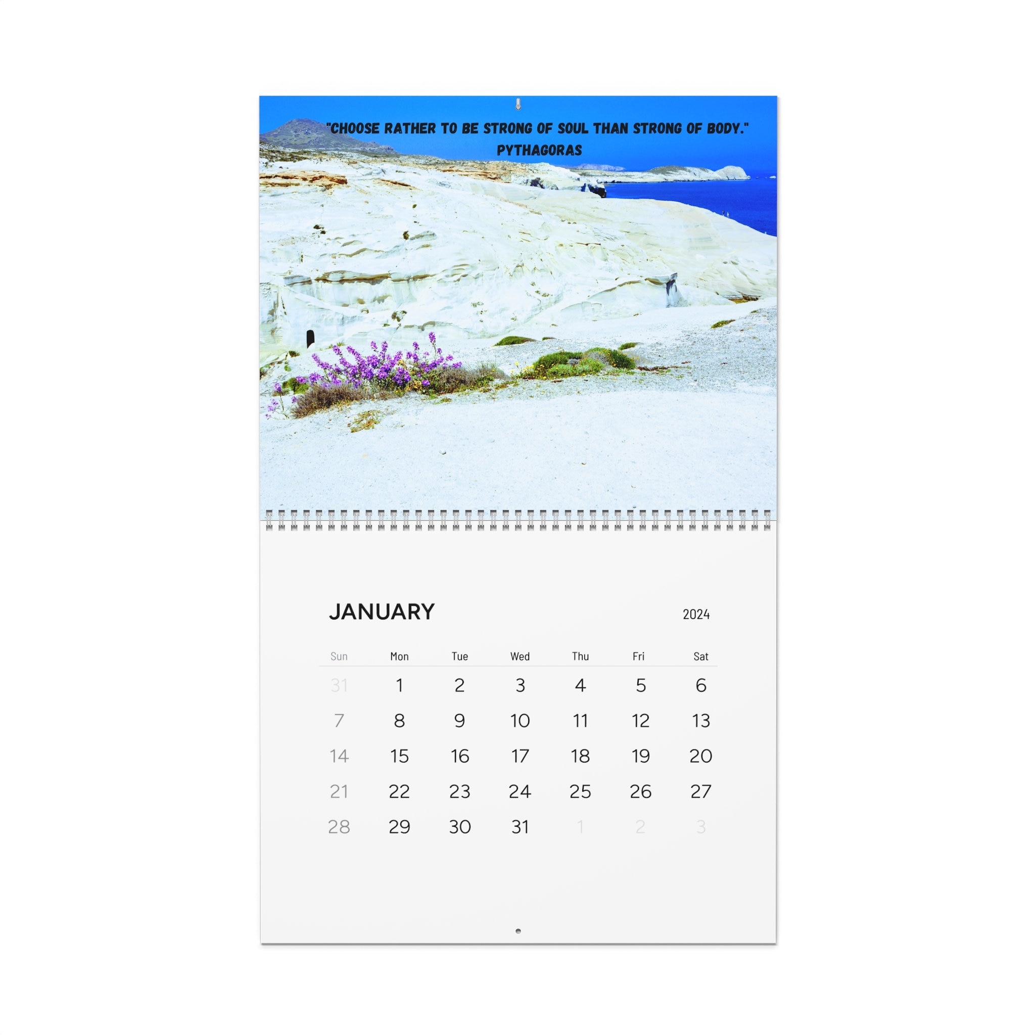 Greece Wall Calendars 2024 with Greek philosopher famous quote for ...
