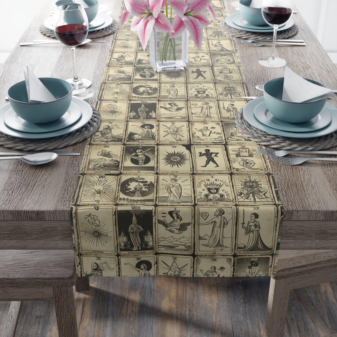Tarot Card Pattern Table Runner in Cotton Twill or Polyester for Artsy ...
