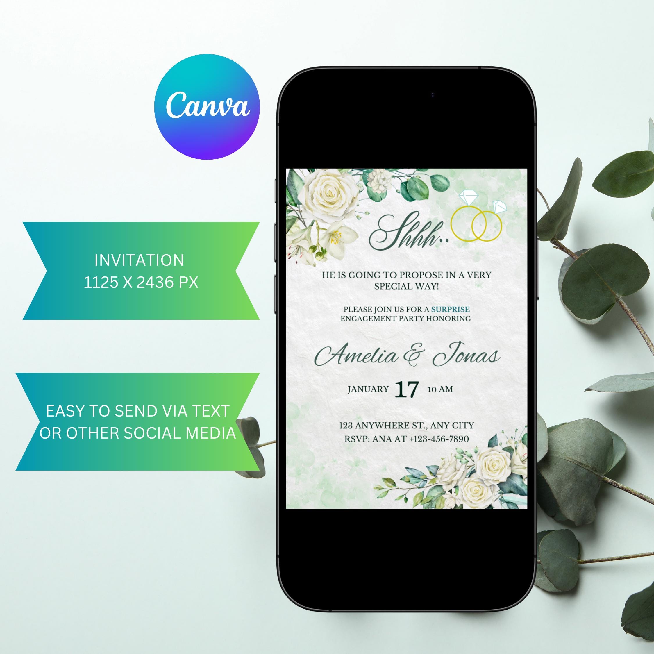 Surprise Engagement Party Invitation, Surprise Proposal Invite ...