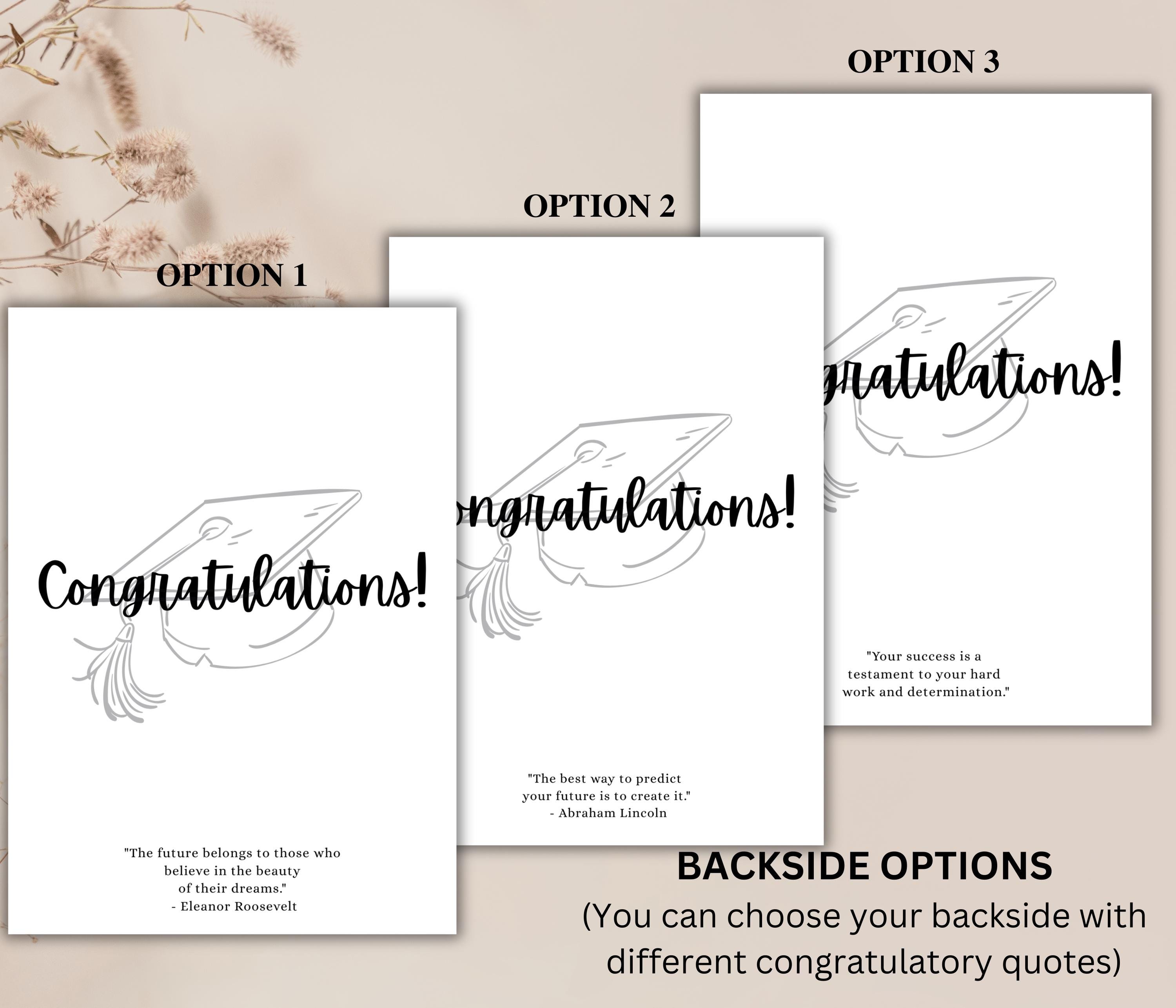 Printable Graduation Card, College High School Graduation Card ...
