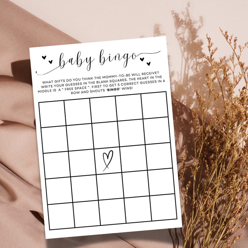 Baby Bingo Game | Baby Shower Bingo | Baby Bingo Printable | Baby Bingo ...