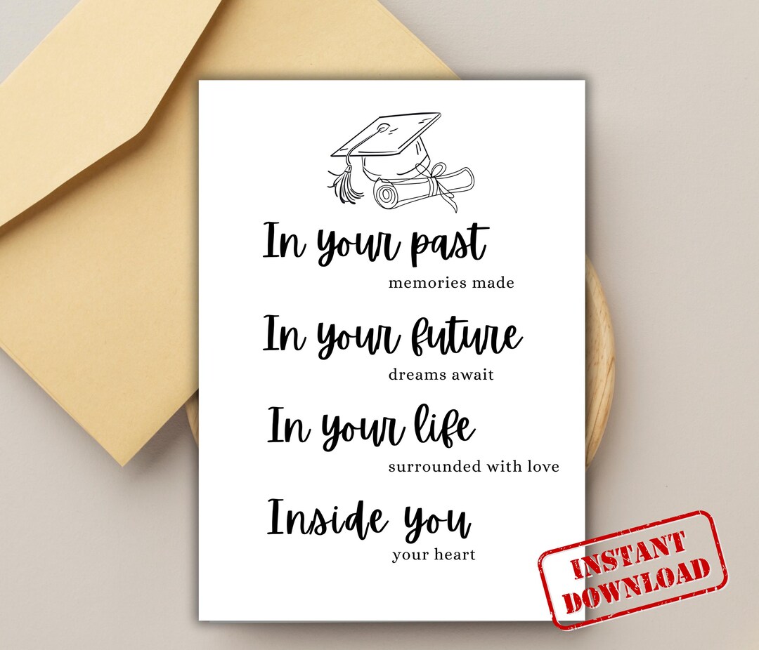 Printable Graduation Card, College High School Graduation Card ...