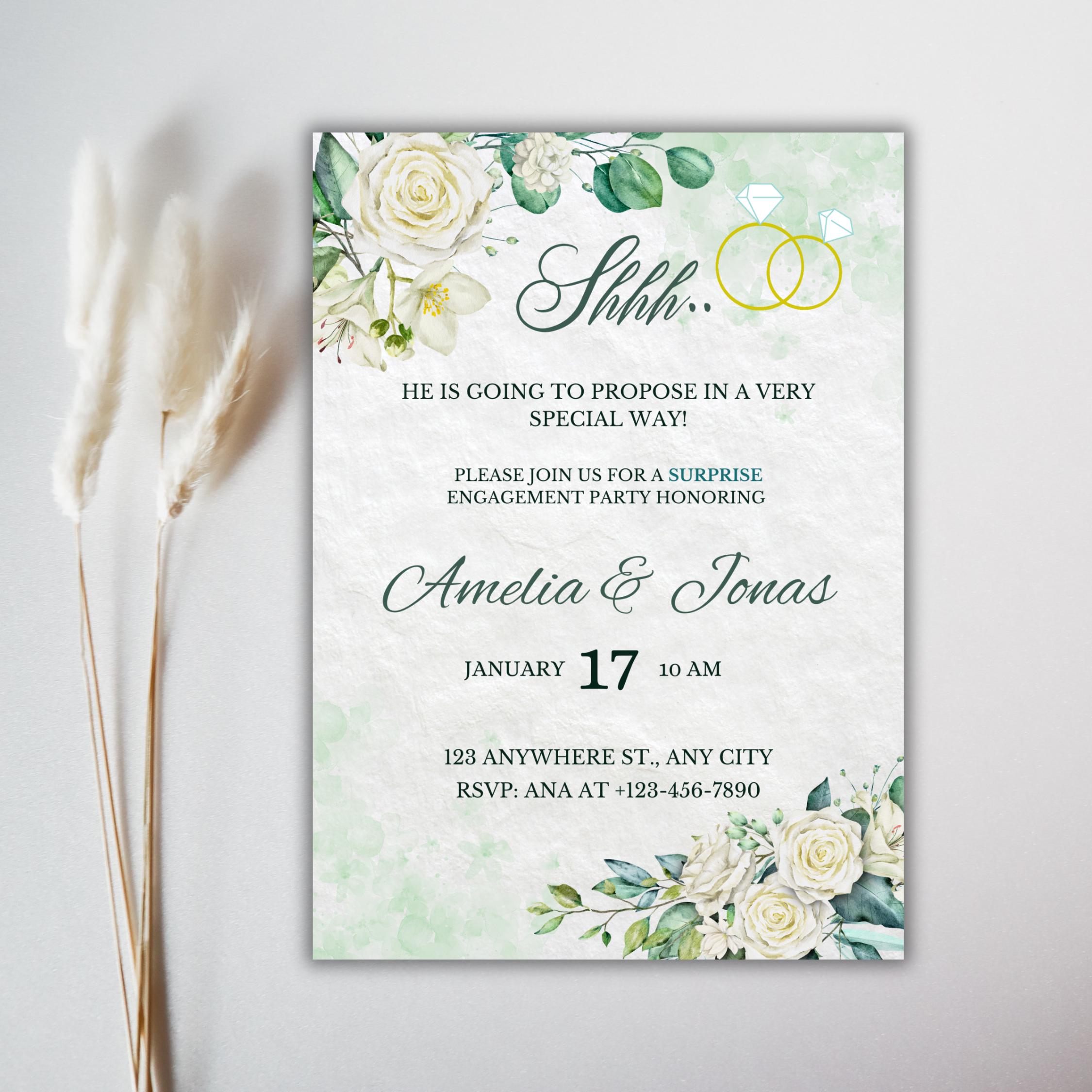Surprise Engagement Party Invitation, Surprise Proposal Invite ...