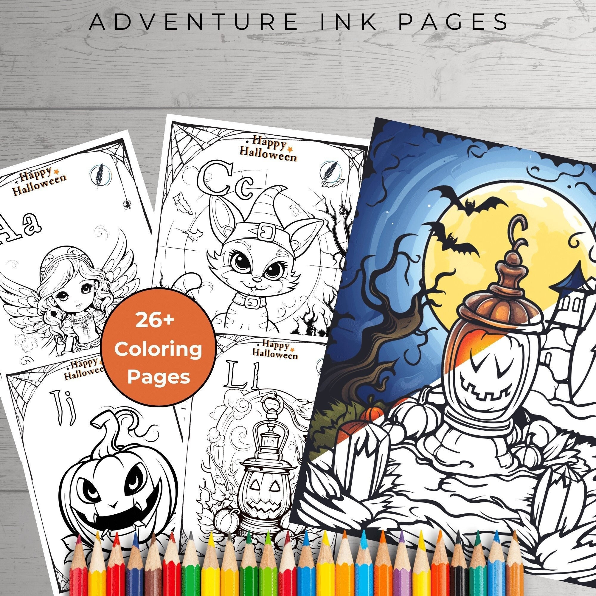 Halloween ABC Coloring Pages for Toddlers Instant Download - Etsy