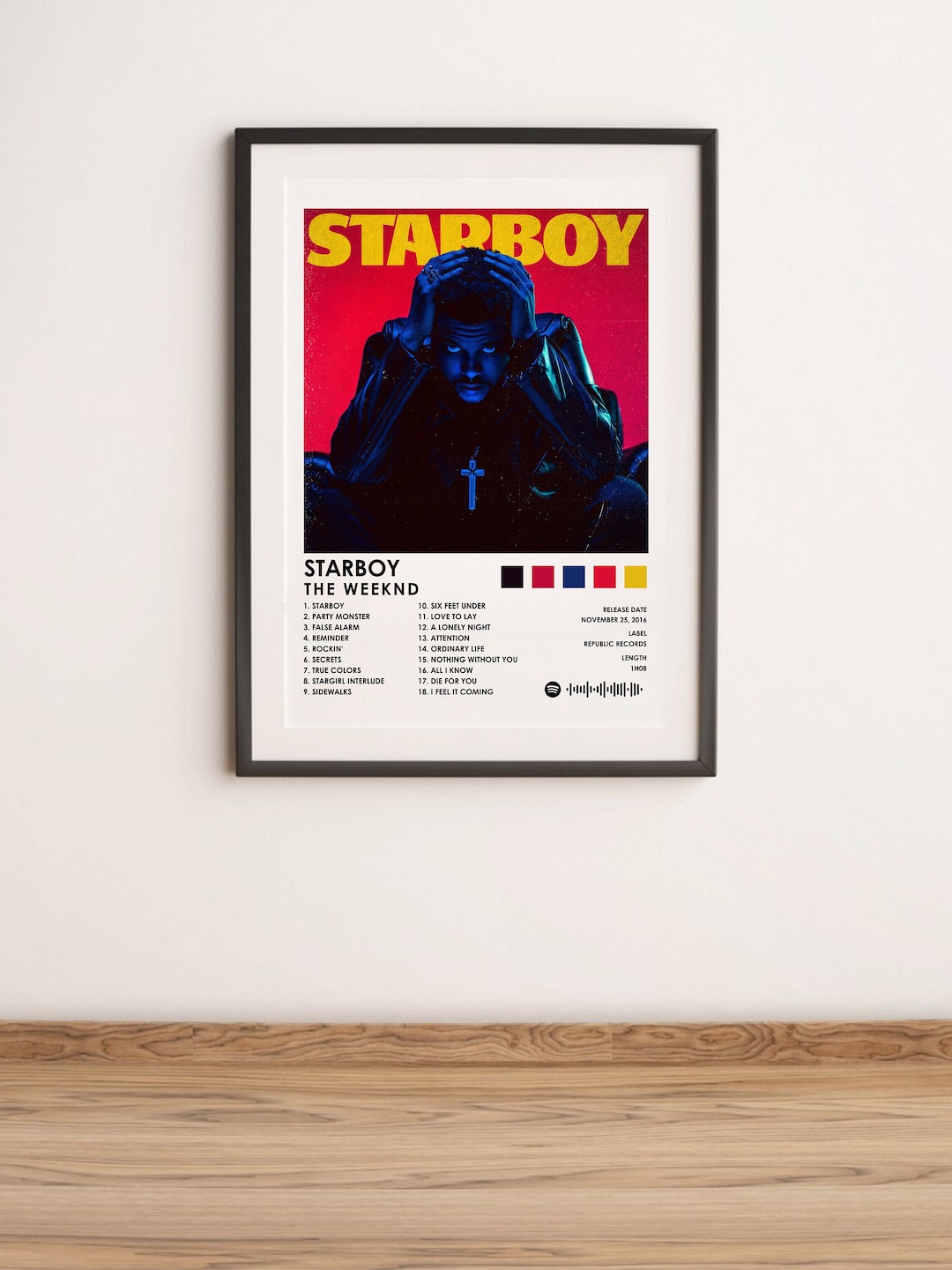 The Weeknd Starboy the Weeknd Album Album Cover Poster A5 A4 A3 A2 - Etsy
