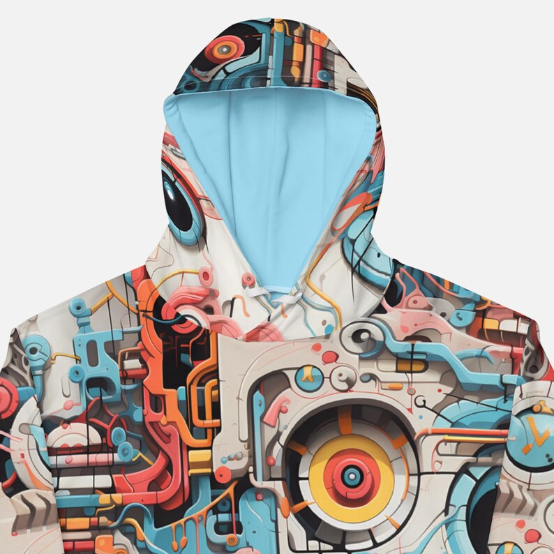 Futuristic Mechanical Art Hoodie - Sci-fi Inspired - Streetwear Design ...