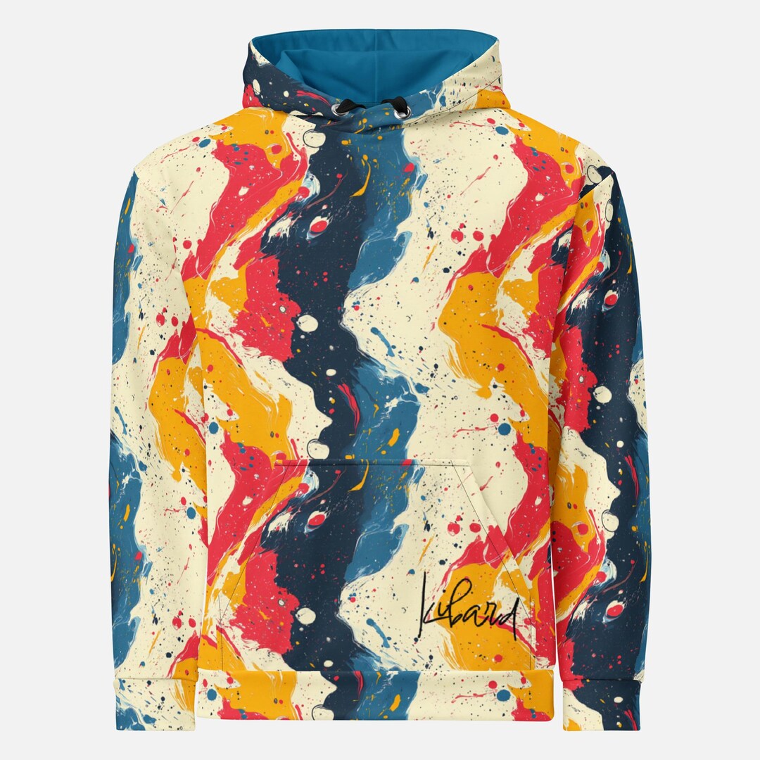 Abstract Art Hoodie Colorful Paint Splash Unisex Streetwear Gift for ...