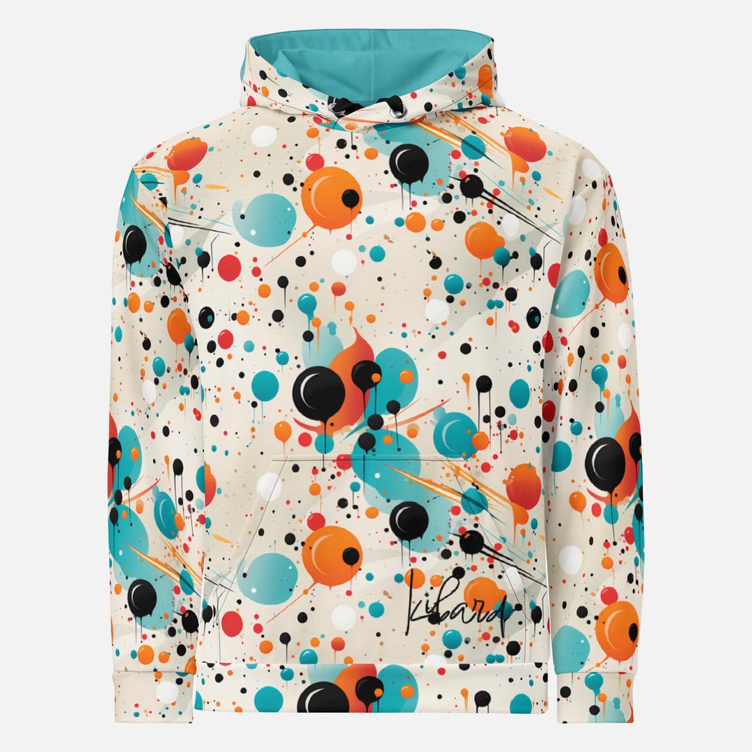 Retro Abstract Hoodie - Mid-century Modern Art All-over Print - Vibrant ...