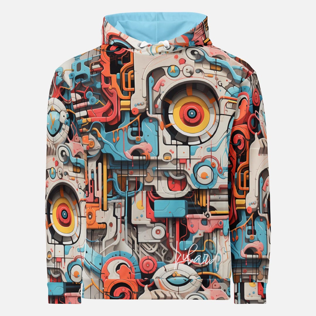 Futuristic Mechanical Art Hoodie - Sci-fi Inspired - Streetwear Design ...