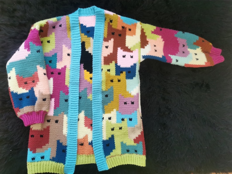 Crochet Pattern - Cat-digan Crochet Cardigan - Etsy