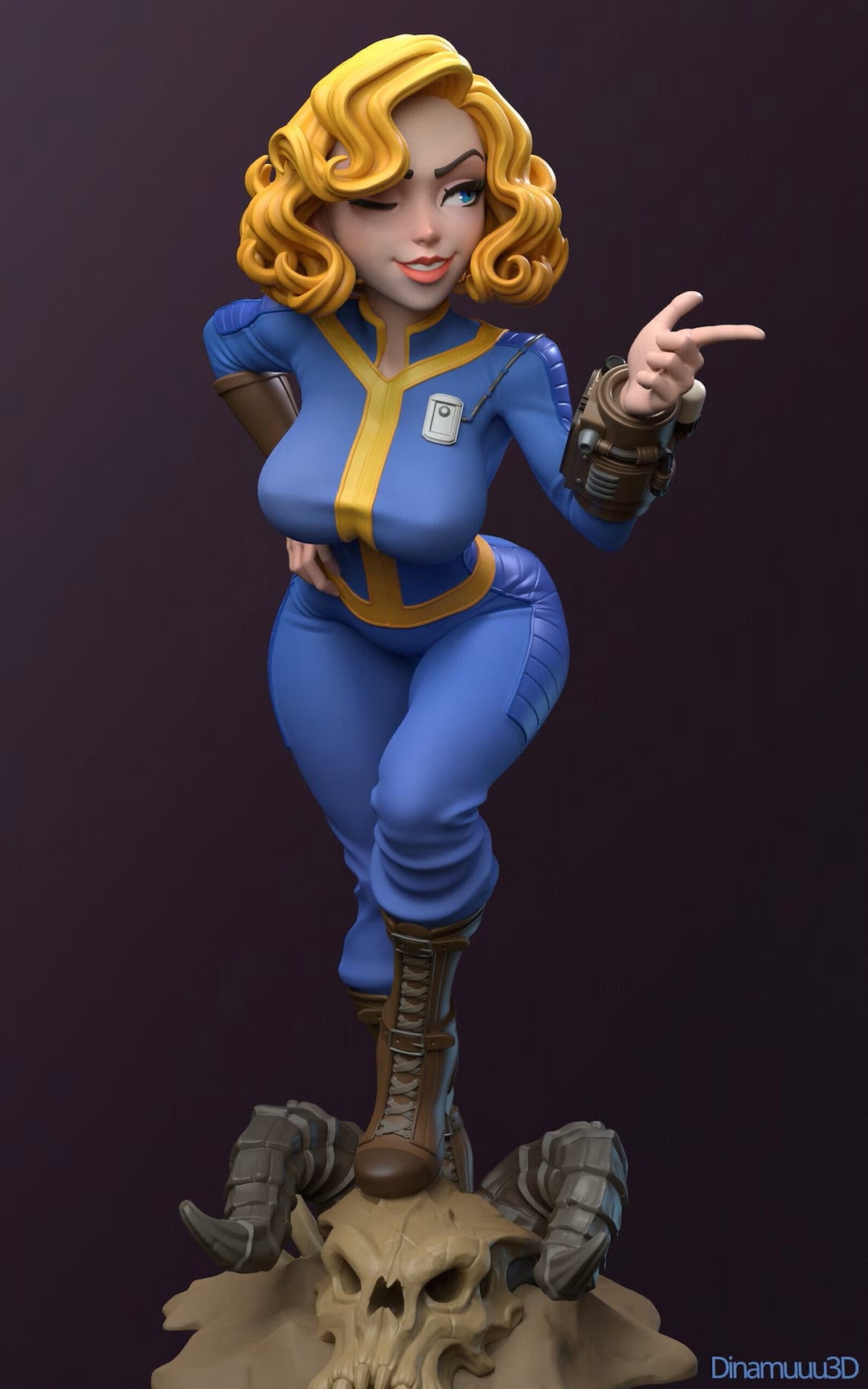 Fallout Vault Girl Statue Figure 3D Printed Handpainted - Etsy