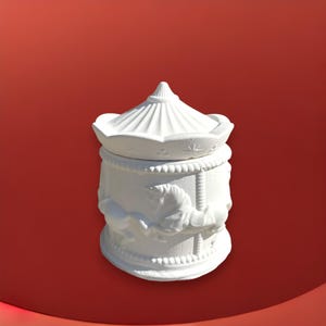 Carousel Box With Lid - Unpainted Carousel Jewelry Box - Ready to Paint ...