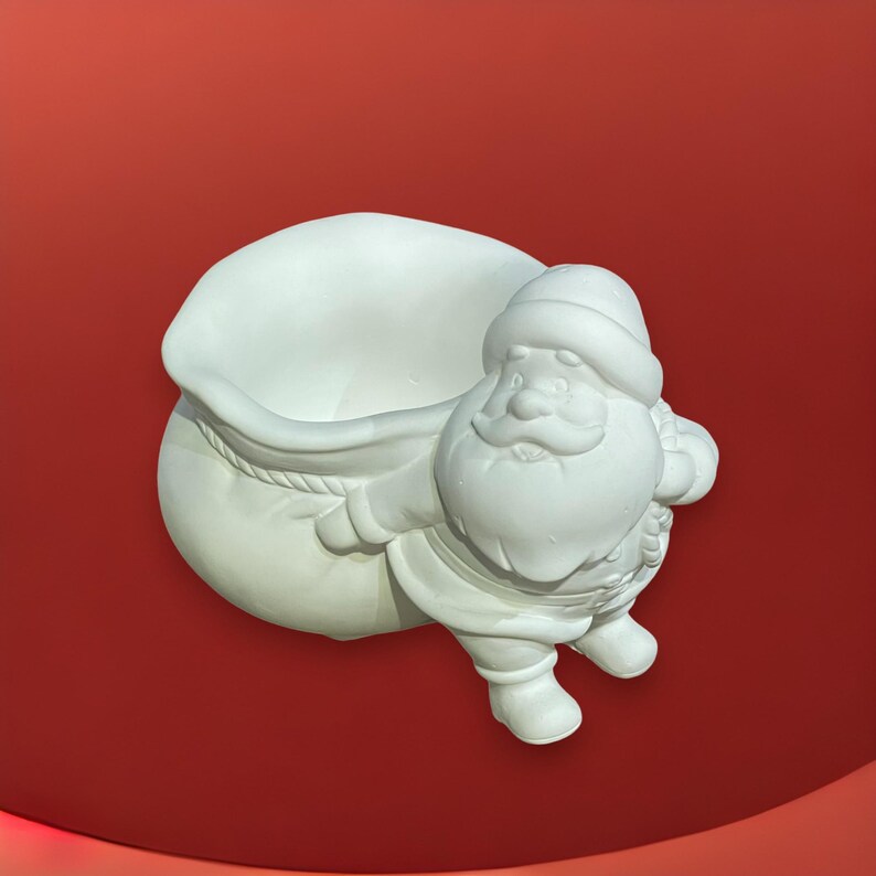 Unpainted Santa Sack Vase - Ready to Paint Santa Bag Flower Pot, Candy ...