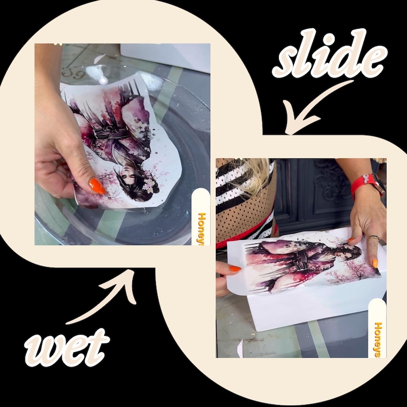 Gold-black Elegant Transfer Decal | Water Slide Paper for Furniture ...