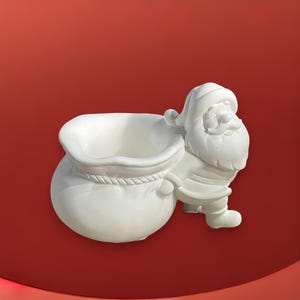 Unpainted Santa Sack Vase - Ready to Paint Santa Bag Flower Pot, Candy ...