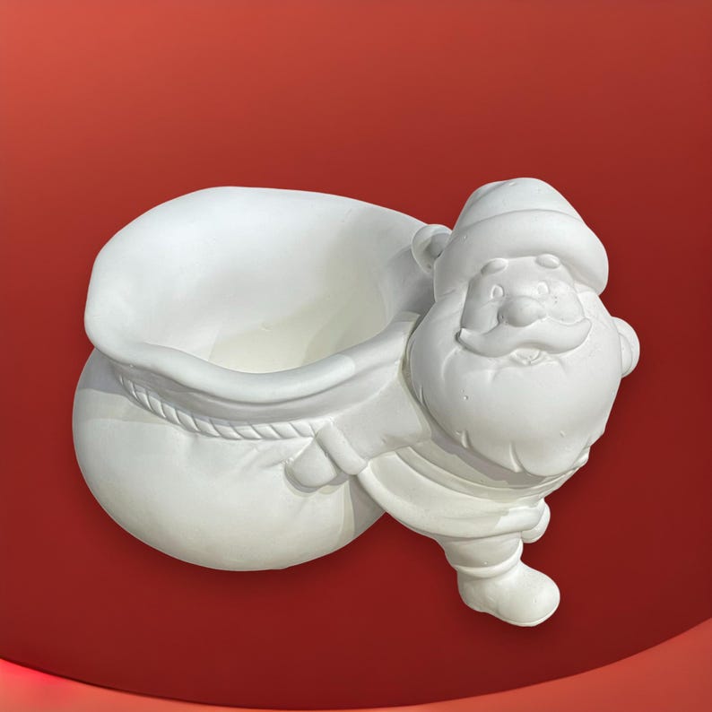 Unpainted Santa Sack Vase - Ready to Paint Santa Bag Flower Pot, Candy ...