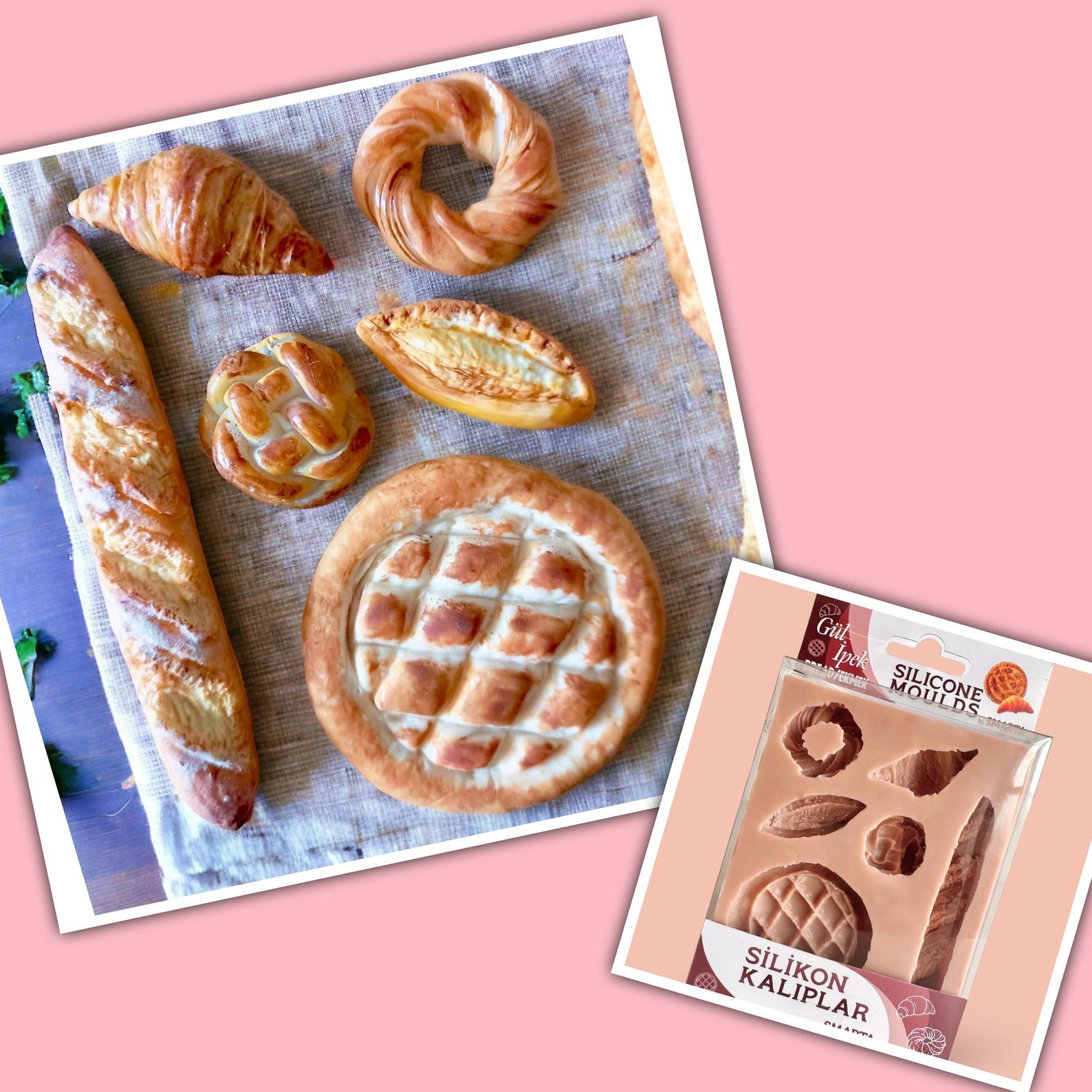 Mini Breads Silicone Moulds, Small Bakery Polymer Clay Mold, Dollhouse ...