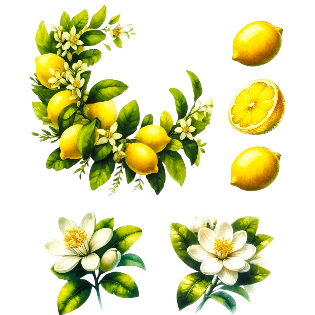 Lemon Transfer Decal for Furniture | Custom Water Slide Craft Paper ...