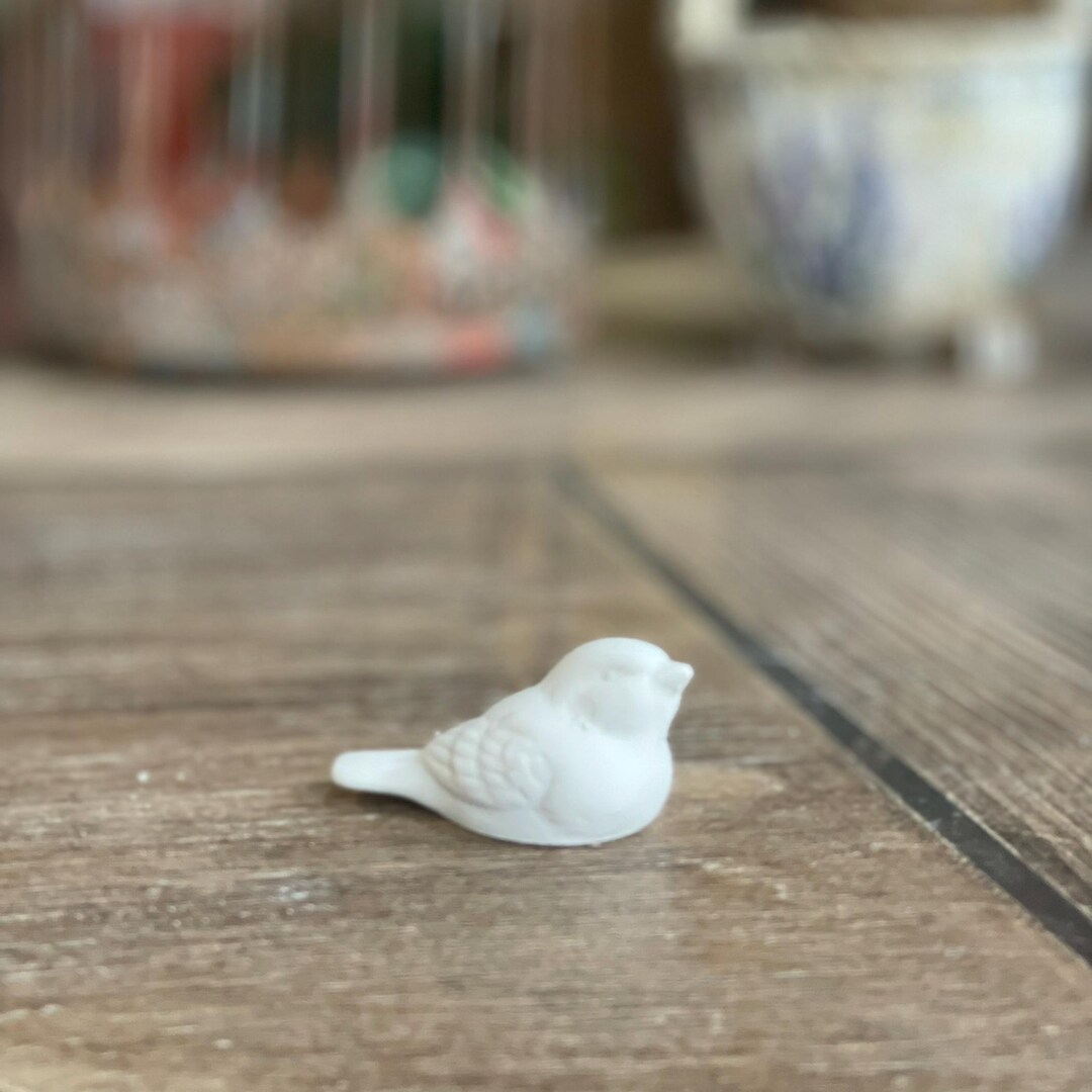 Unpainted Miniature Bird Figures, Ready to Paint Bisque Birds, Tiny DIY ...