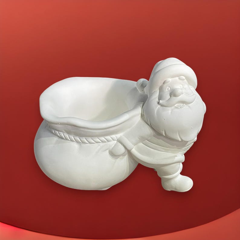 Unpainted Santa Sack Vase - Ready to Paint Santa Bag Flower Pot, Candy ...